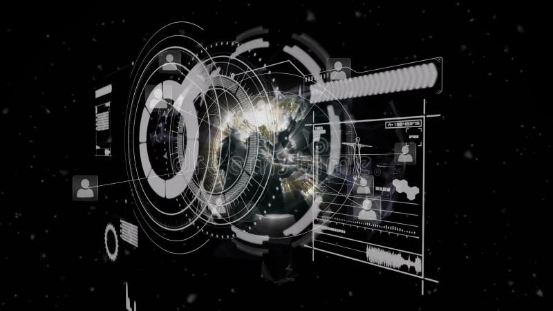 Animation of Scope Scanning and Data Processing on Screen Stock Footage - Video of global ...