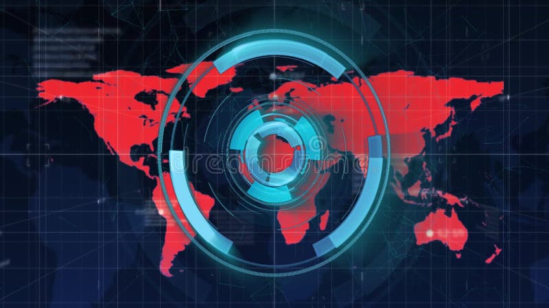 Animation of Scope Scanning and Digital Data Processing Over World Map Stock Video - Video of ...
