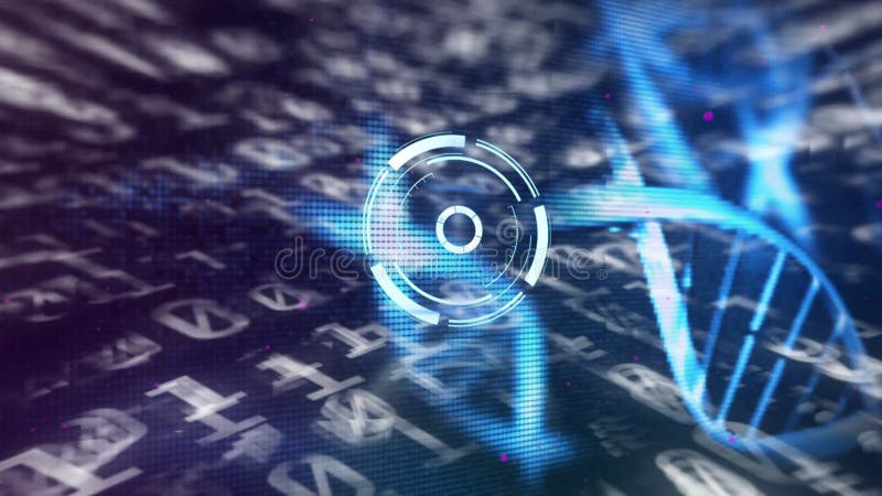 Animation of Scope Scanning, Dna Strand Spinning Over Binary Coding Stock Video - Video of ...