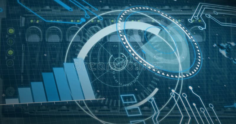 Animation of Scope Scanning with 5g Text and Data Processing Over Server Room Stock Video ...