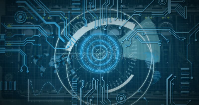 Animation of Scope Scanning with 5g Text and Data Processing Over Server Room Stock Footage ...