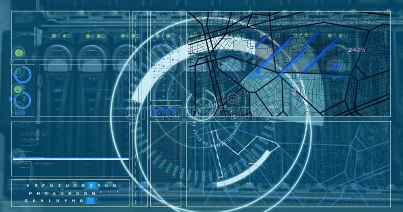 Animation of Scope Scanning with 5g Text and Data Processing Over Server Room Stock Video ...