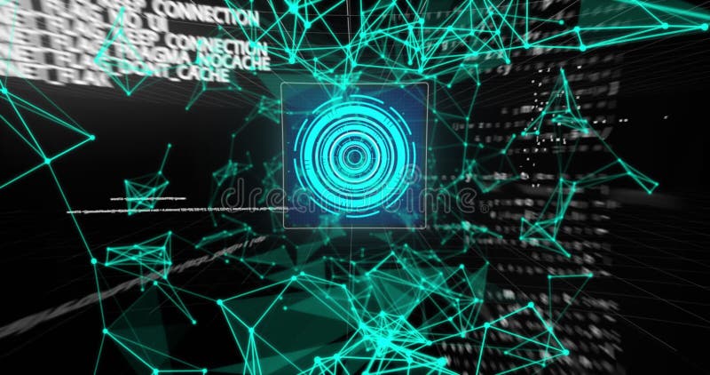 Animation of Scope Scanning, 6g Text, Network of Connections and Data Processing Stock Footage ...