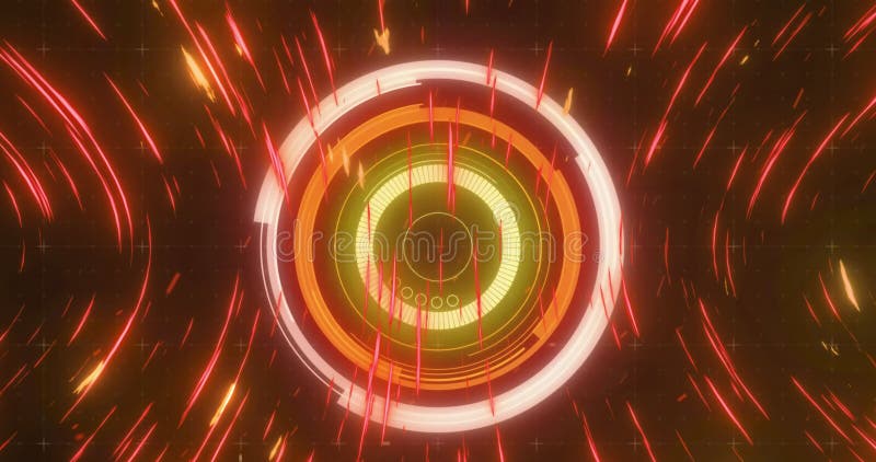 Animation of Scope Scanning with Glowing Red and Yellow Light Trails in ...