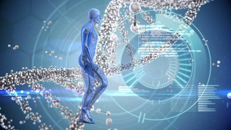 Animation of Scope Scanning, Human Body, Dna Strand and Data Processing ...