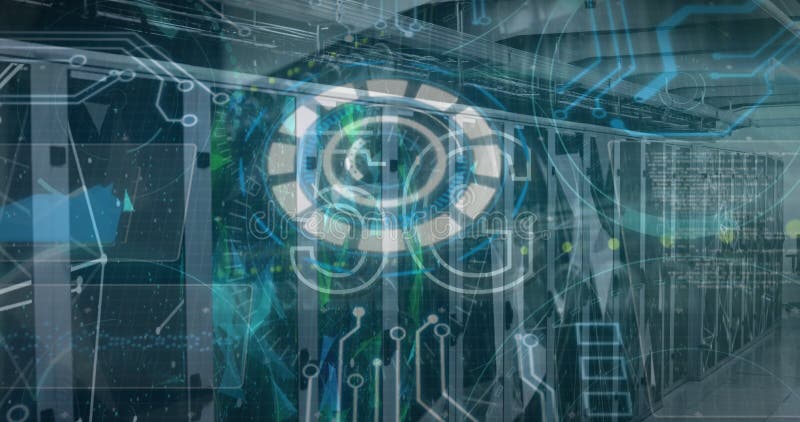 Animation of Scope Scanning Ith 5g and Data Processing Over Server Room Stock Video - Video of ...