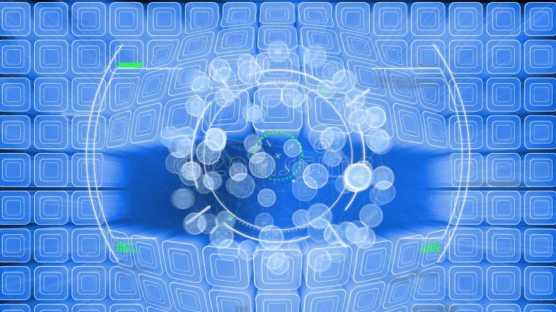 Animation of Scope Scanning with Network of Connections with Icons Over Blue Screens Stock Video ...