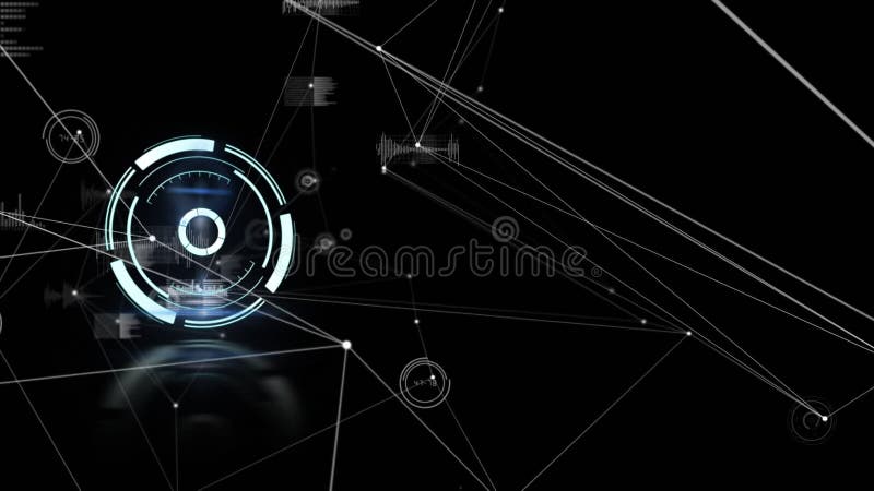 Animation Of Scope Scanning And Network Of Data Processing Stock Footage Video Of Animation