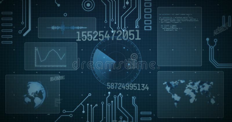 Animation of Scope Scanning, Numbers Changing and Data Processing Stock Video - Video of ...