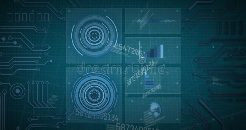 Animation of Scope Scanning, Numbers Changing and Data Processing Stock Footage - Video of ...