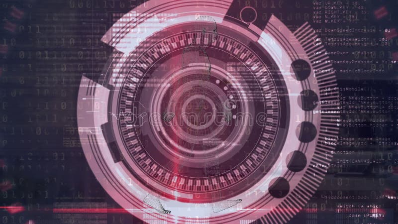 Animation Of Scope Scanning Over Binary Coding Data Processing Stock Footage Video Of
