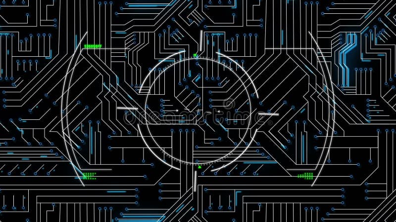 Animation of Scope Scanning Over Computer Circuit Board Stock Video - Video of business, digital ...