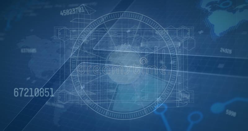 Animation Of Scope Scanning Over Data Processing Stock Footage Video