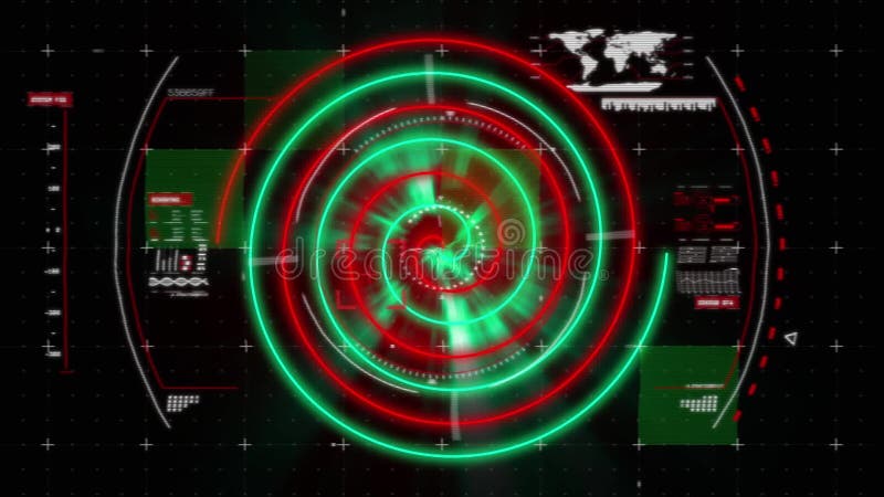 Animation Of Scope Scanning Over Data Processing On Black Background Stock Footage Video Of