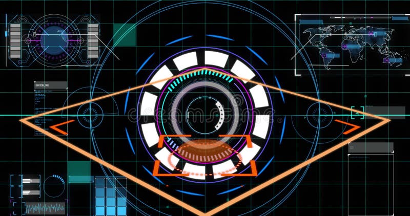 Animation of Scope Scanning Over Data Processing Stock Footage - Video ...