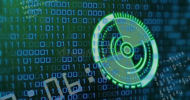 Animation of Scope Scanning Over Data Processing Stock Footage - Video ...