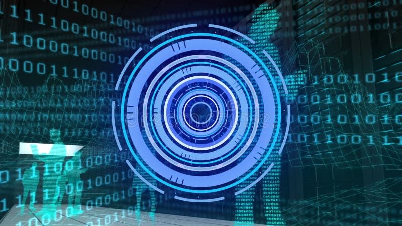 Animation of Scope Scanning Over Digital People and Binary Coding Stock Footage - Video of ...