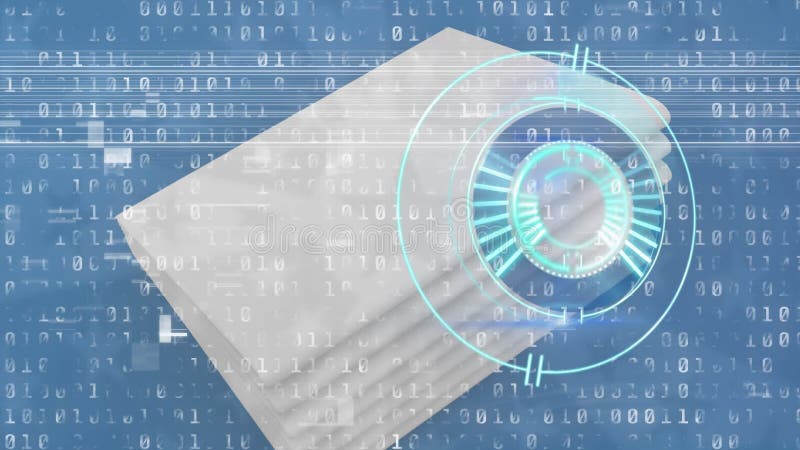 Animation of Scope Scanning Over Disk Storage and Binary Coding Stock Video - Video of ...