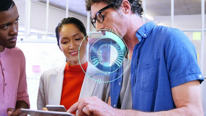 Animation of Scope Scanning Over Diverse Business People Using Tablet ...