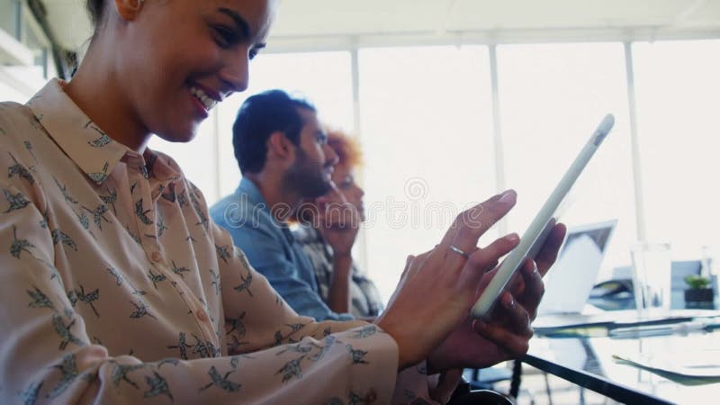 Animation of Scope Scanning Over Diverse Business People Using Tablet ...