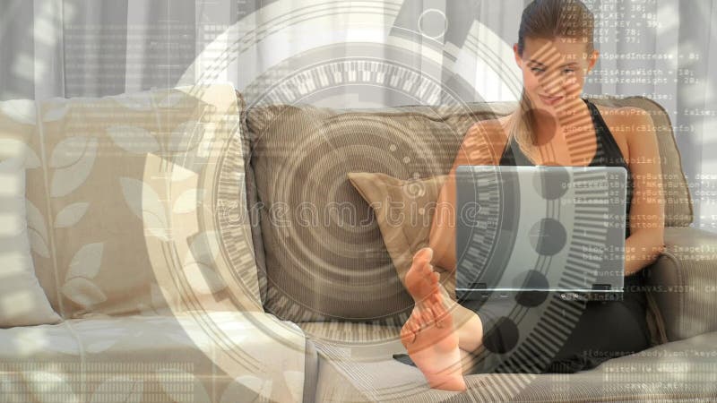 Animation of Scope Scanning Over Female Student Using Laptop Computer ...