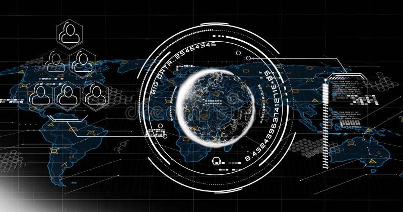 Animation of Scope Scanning Over Globe of Network of Connections Scope Scanning and Data ...
