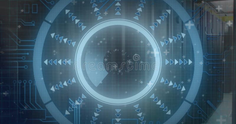 Animation of Scope Scanning Over Grid and Computer Servers Stock Footage - Video of design ...