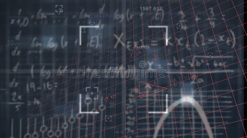 Animation of Scope Scanning Over Mathematical Equations Against Blue Background Stock Video ...