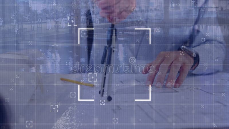 Animation of Scope Scanning Over Mid Section of Male Engineer Using ...