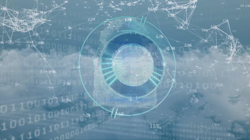 Animation Of Scope Scanning Over Networks And Binary Coding Stock Footage Video Of Connection