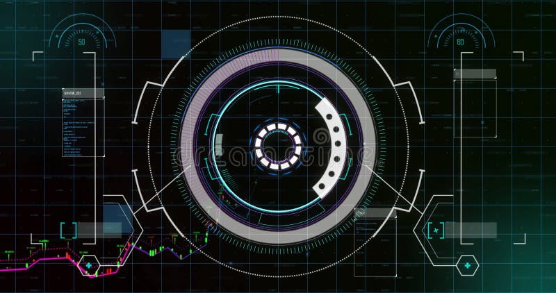 Animation of Scope Scanning Over Speed Meters and Data Processing Stock Video - Video of video ...