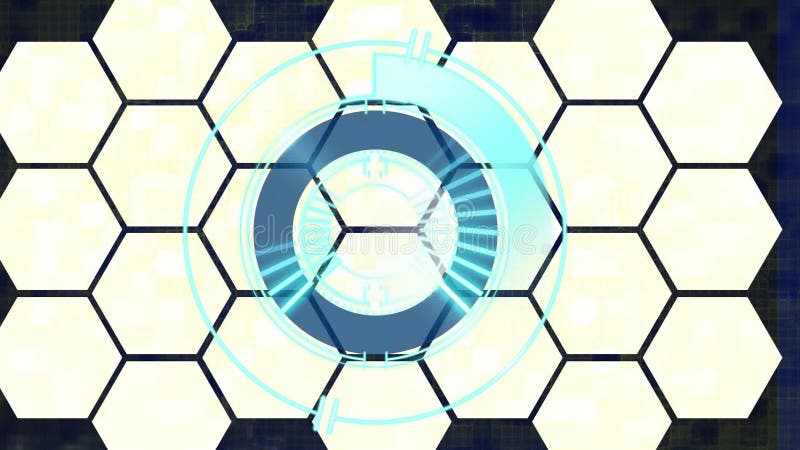 Animation of Scope Scanning Over White Hexagons Stock Video - Video of ...