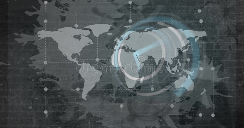 Animation of Scope Scanning Over World Map Stock Video - Video of ...