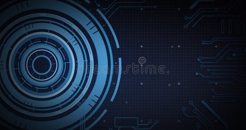 Animation Of Scope Scanning Processor Elements And Data Processing Over Grid Stock Footage