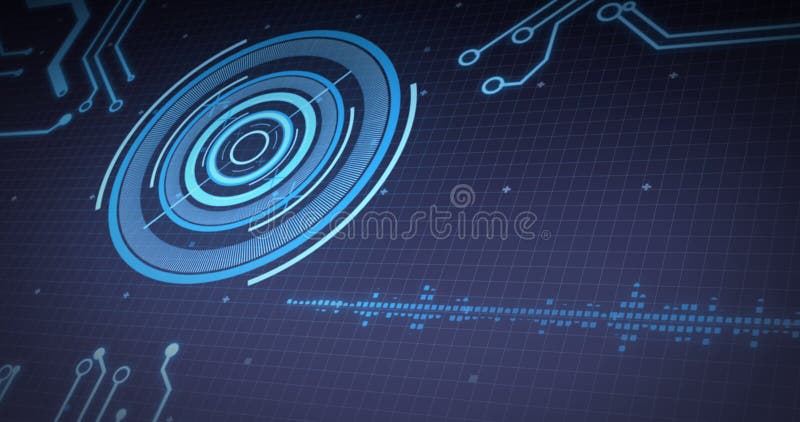 Animation Of Scope Scanning Processor Elements And Data Processing Over Grid Stock Video