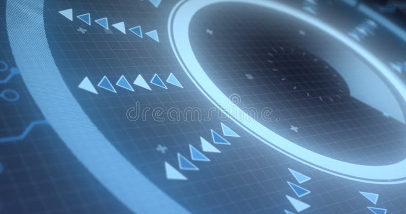 Animation of Scope Scanning and Processor Elements Over Grid Stock Footage - Video of video ...