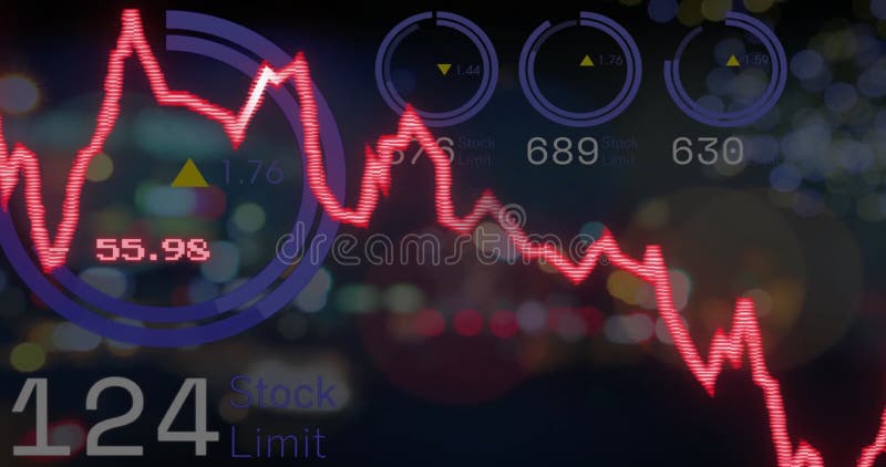 Animation of Scope Scanning and Statistic Charts Over Over Blurred ...