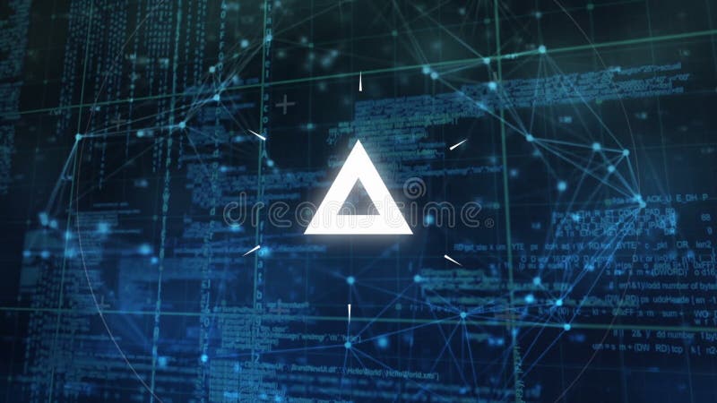 Animation of Scope Scanning and Triangle Over Data Processing and Grid in Background Stock ...