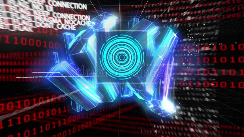 Animation Of Scope On Screen Data Processing Over Binary Coding Stock Video Video Of