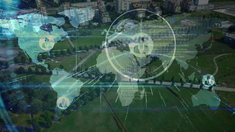 Animation of Scope, World Map with Network of Connections Over ...