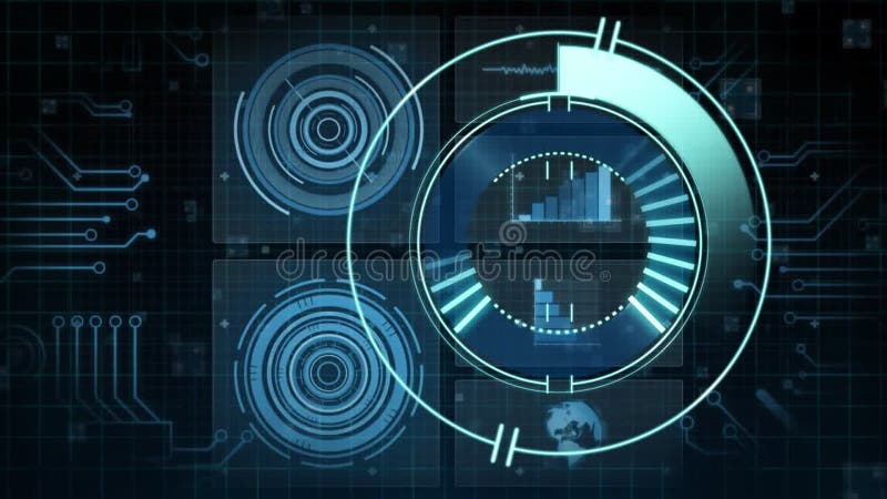 Animation Of Scopes Scanning Data Processing And Computer Circuit 5740