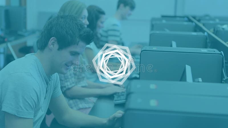 Animation of Scopes Scanning Over Students Using Computer Stock Video ...