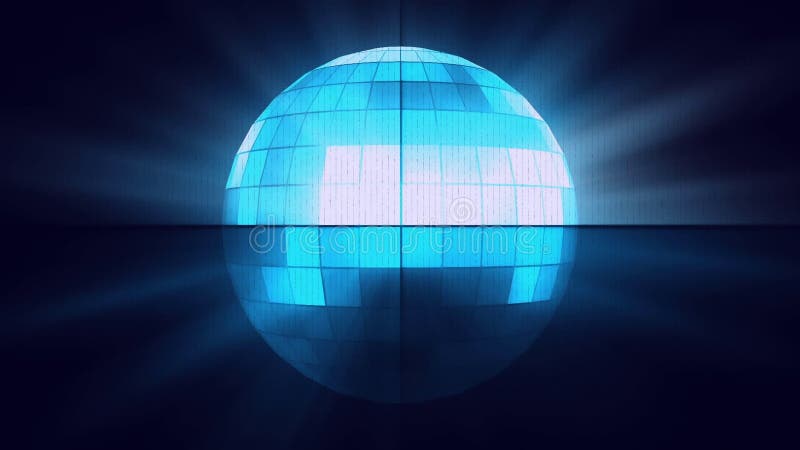 Screen with Bands Interference Showing Blue Disco Ball Stock Video ...