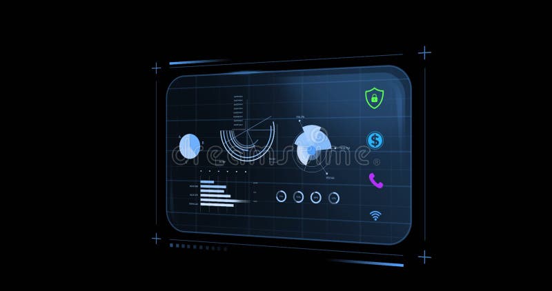 Animation of Screen with Banking Data Over Black Background Stock Video ...