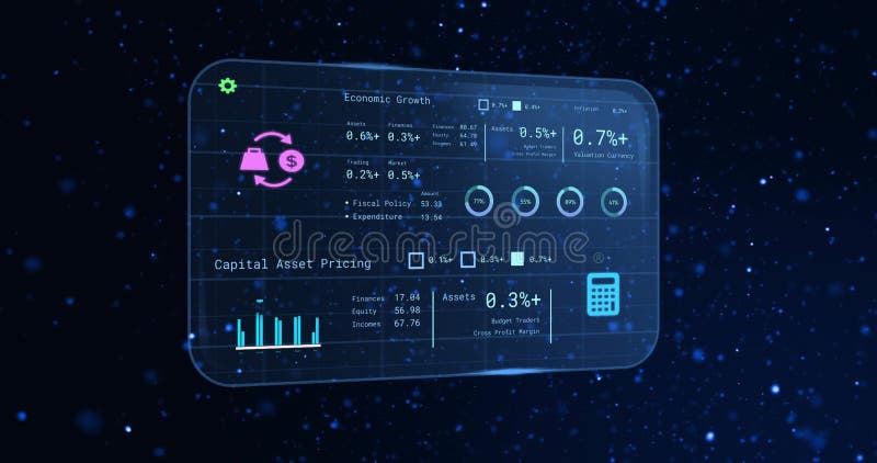 Animation of Screen with Banking Data Over Black Background Stock Video ...