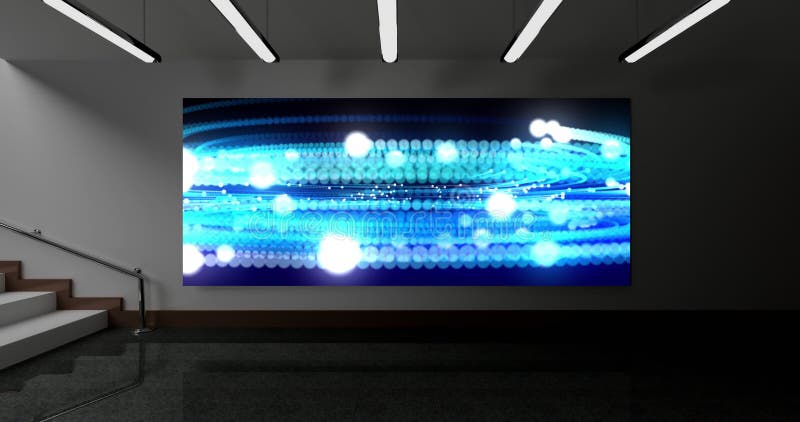 Animation of Screen with Light Trails and Spots on Wall Stock Footage ...