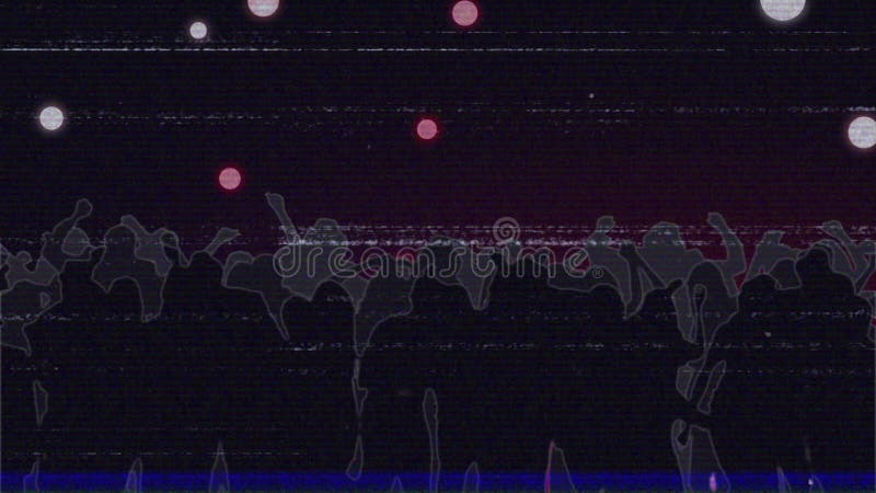 Screen with Lines Interference Showing Dancing Crowd Stock Footage ...