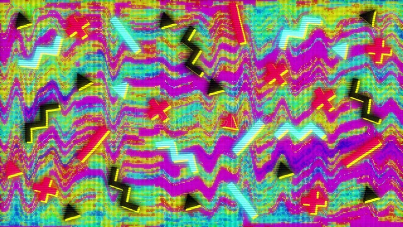 Animation of Screen with Stripes Flickering in Seamless Loop with ...