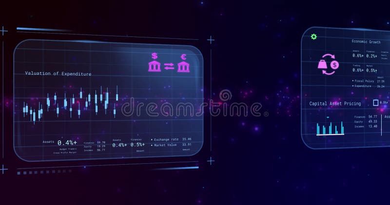 Animation of Screens with Banking Data Over Black Background Stock ...