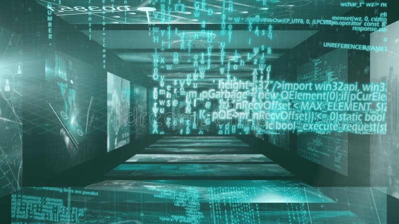 Animation of Screens with Human Eye and CCTV Camera Digital with Data ...